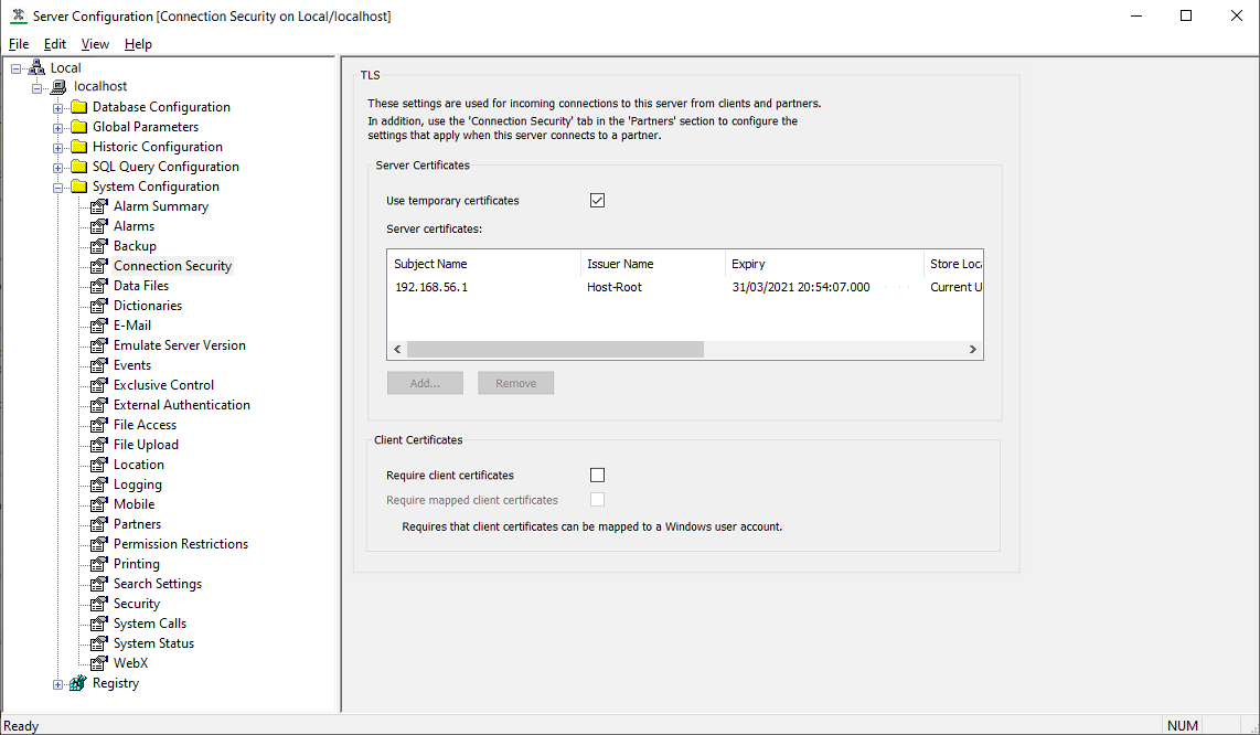 Server Administration Guide Configure The Connection Security Settings Certificates For Geo